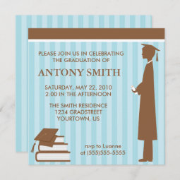 Stripes Graduation Invitation | Zazzle