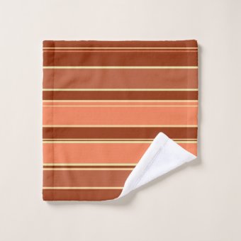 Stripes Tan and Rust Bath Towel Set | Zazzle
