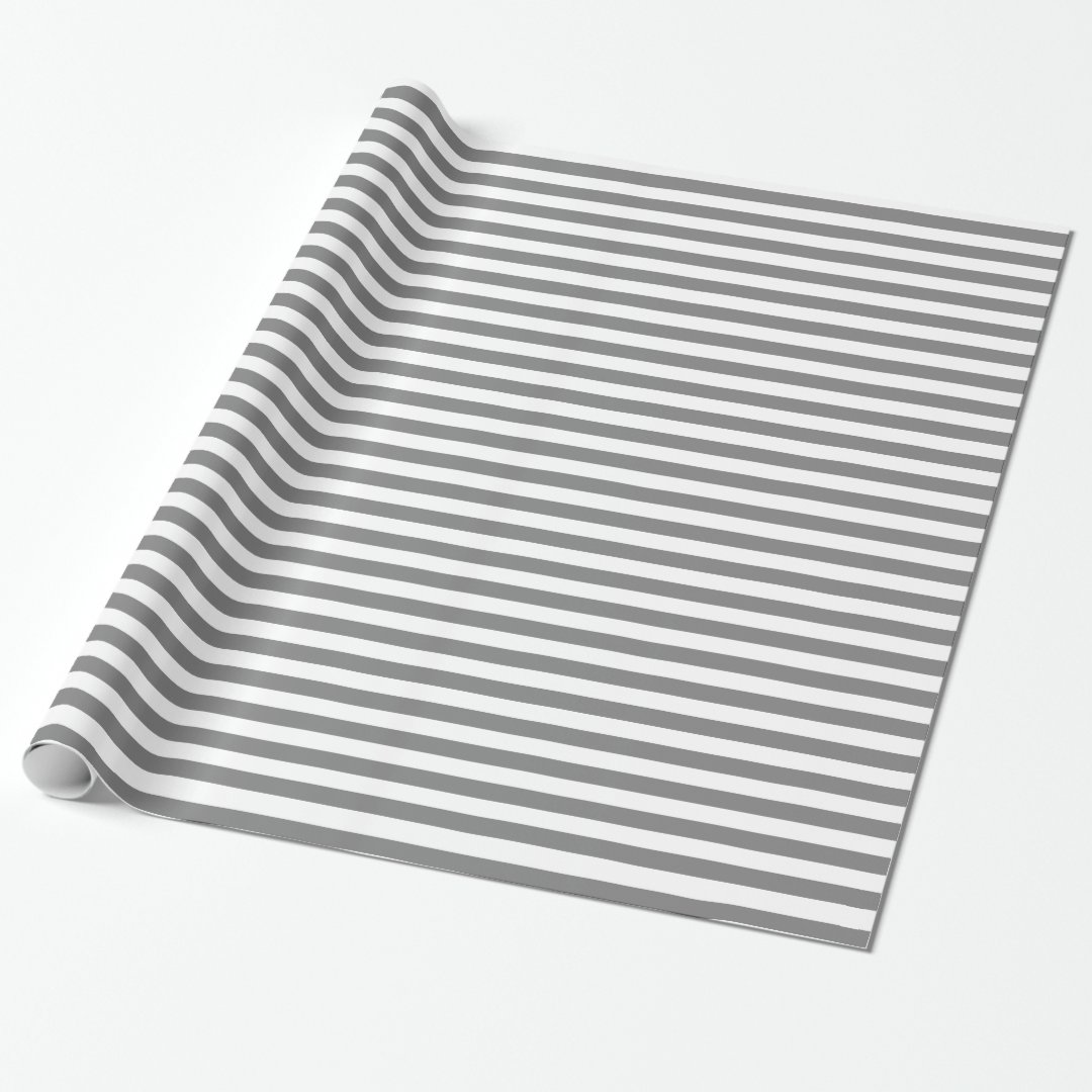 Stripes - White and Gray Wrapping Paper | Zazzle