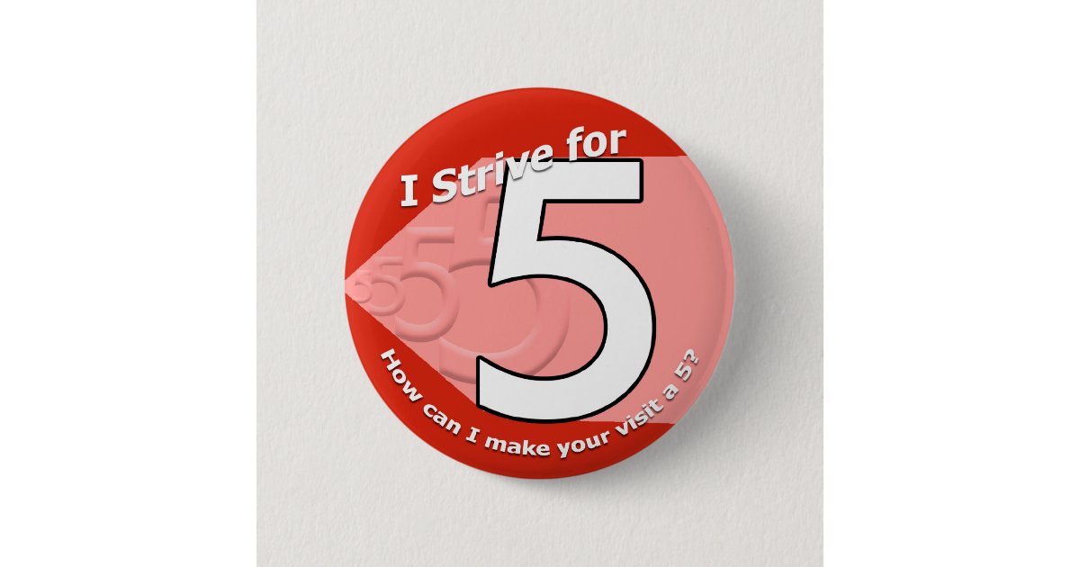 Strive for 5 Buttons | Zazzle