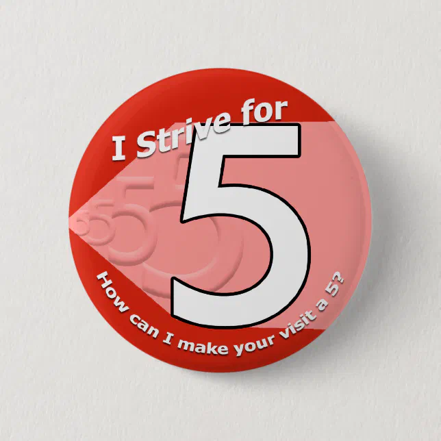 Strive for 5 Buttons | Zazzle