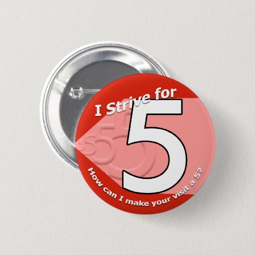 Strive for 5 Buttons | Zazzle