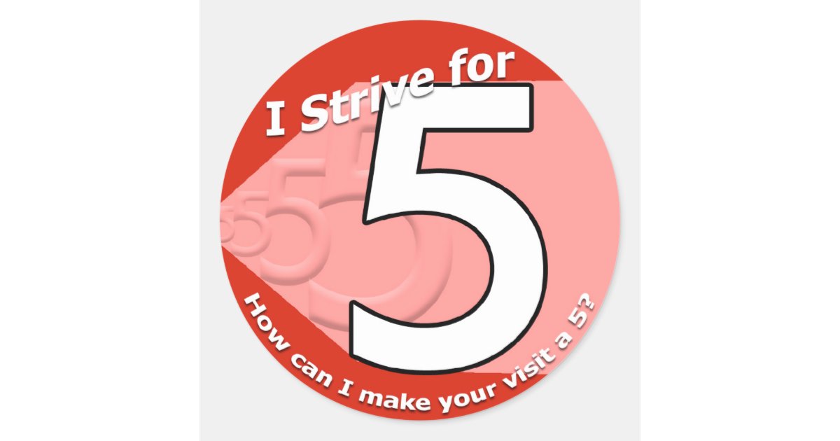 Strive for 5 Stickers | Zazzle