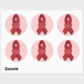 Stroke Awareness Red Ribbon Classic Round Sticker | Zazzle