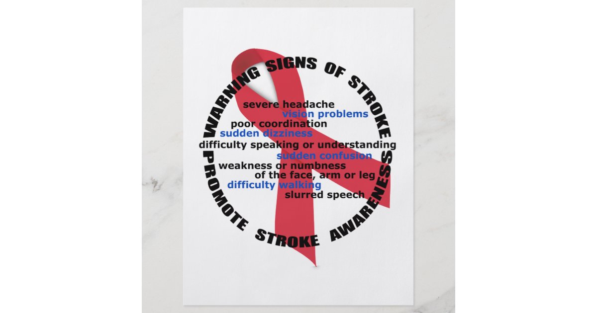 Stroke Warning Signs & Symptoms Flyer | Zazzle