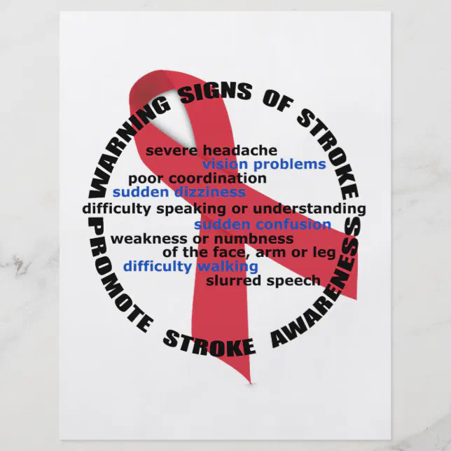 Stroke Warning Signs & Symptoms Flyer | Zazzle