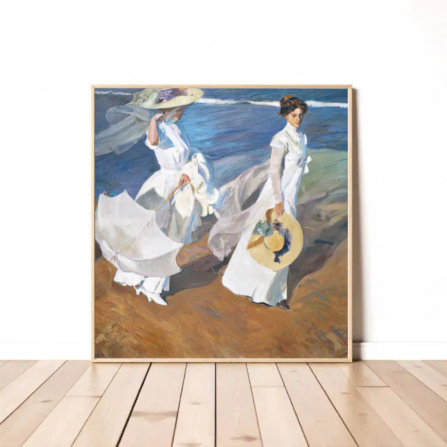 Strolling along the Seashore, Joaquín Sorolla Poster | Zazzle
