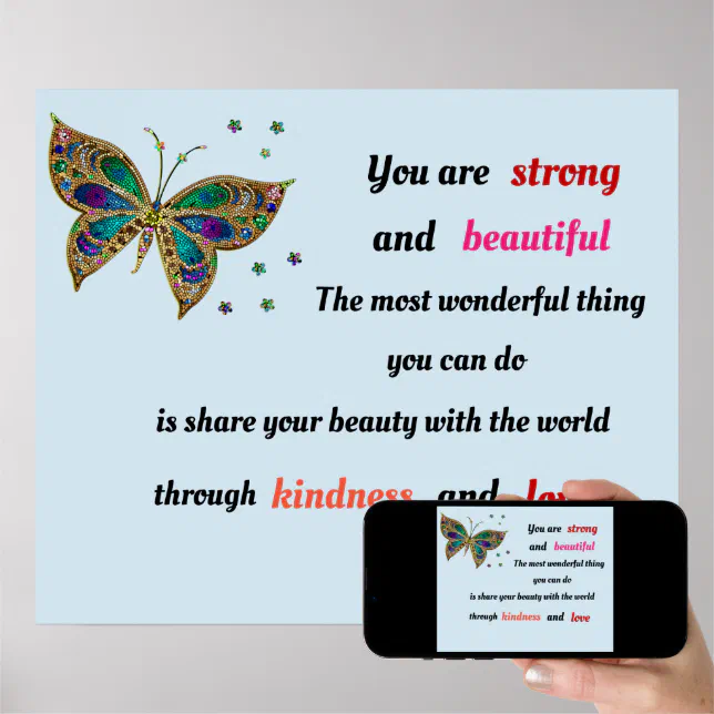 Strong and Beautiful butterfly Poster | Zazzle