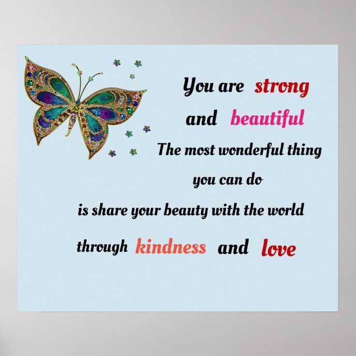 Strong and Beautiful butterfly Poster | Zazzle