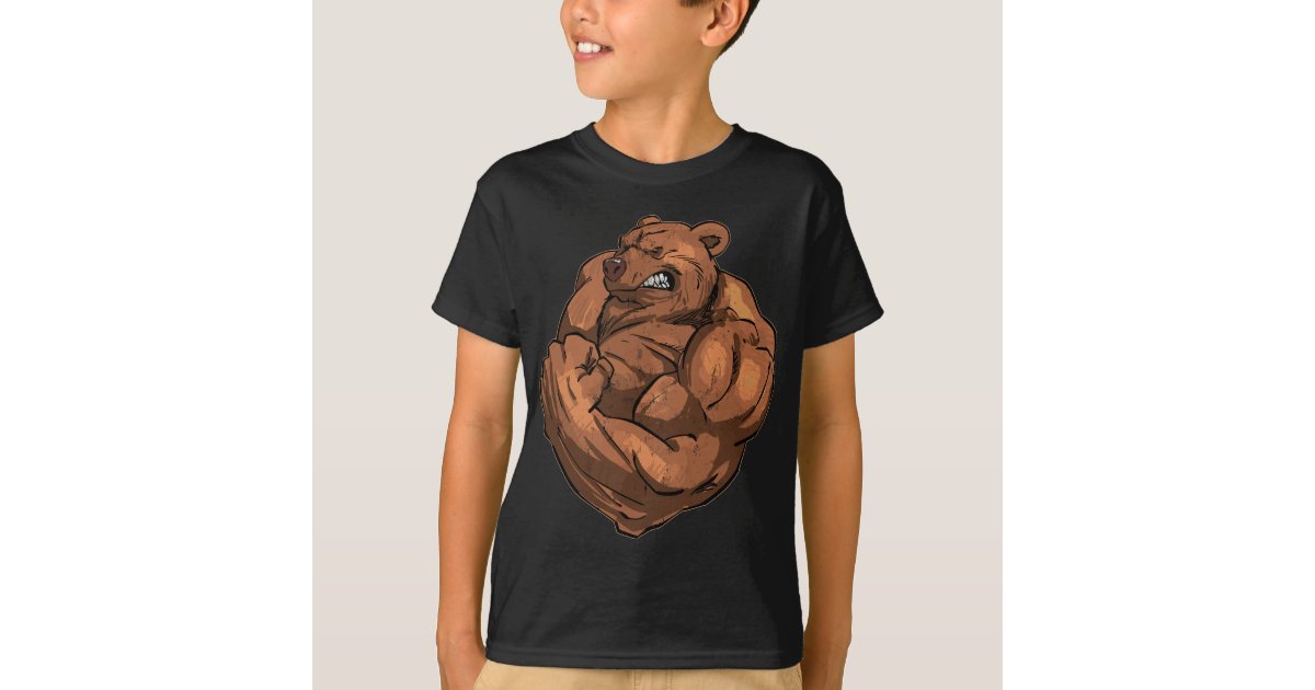 Strong Bear with muscles, Gym T-Shirt | Zazzle
