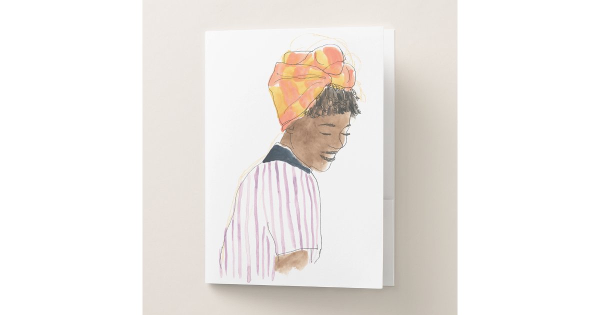 Strong & Beautiful Woman Smiling Pocket Folder | Zazzle