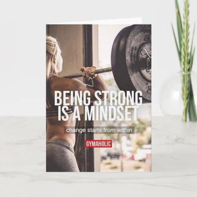 Strong Mindset - Women's Fitness Inspirational Card | Zazzle