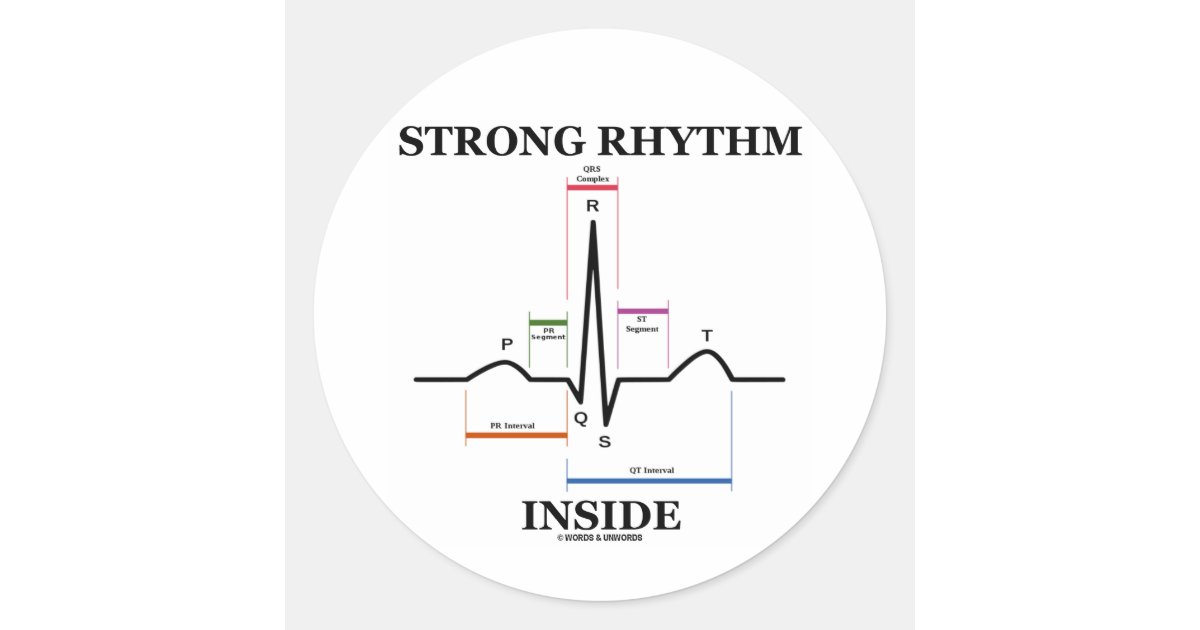 Strong Rhythm Inside (ECG/EKG Heartbeat) Classic Round Sticker | Zazzle