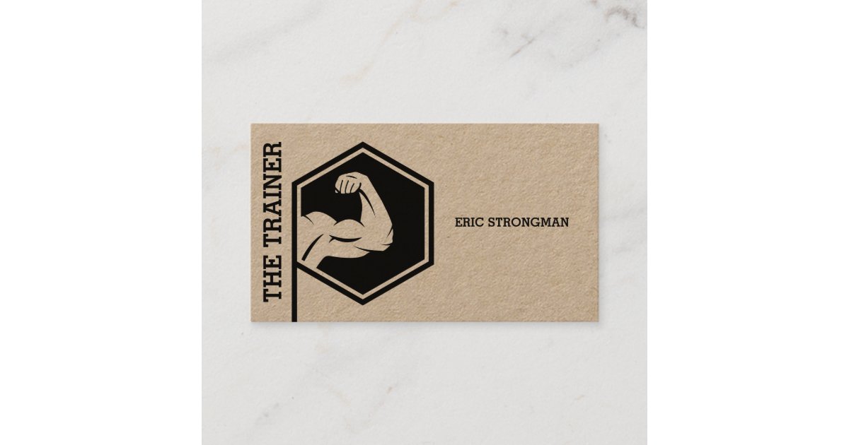 Strong style fitness inspiration kraft business card | Zazzle