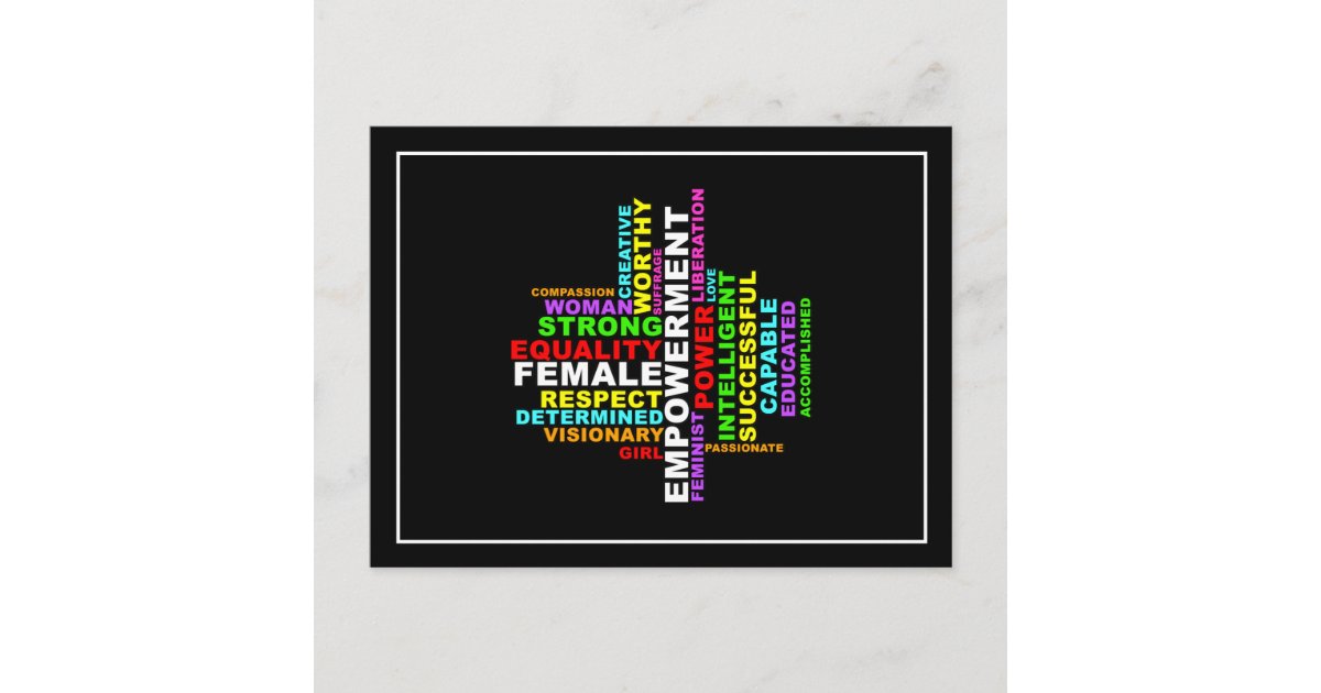 Strong Woman Word Cloud Postcard | Zazzle