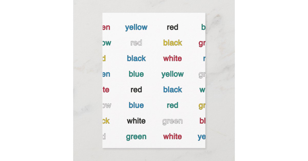 Stroop Test English Postcard | Zazzle