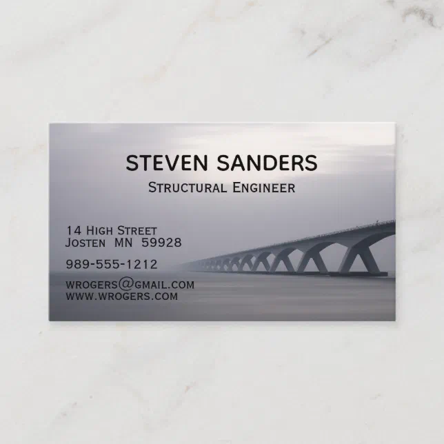 Structural Engineer - Bridge Over Water Business Card | Zazzle