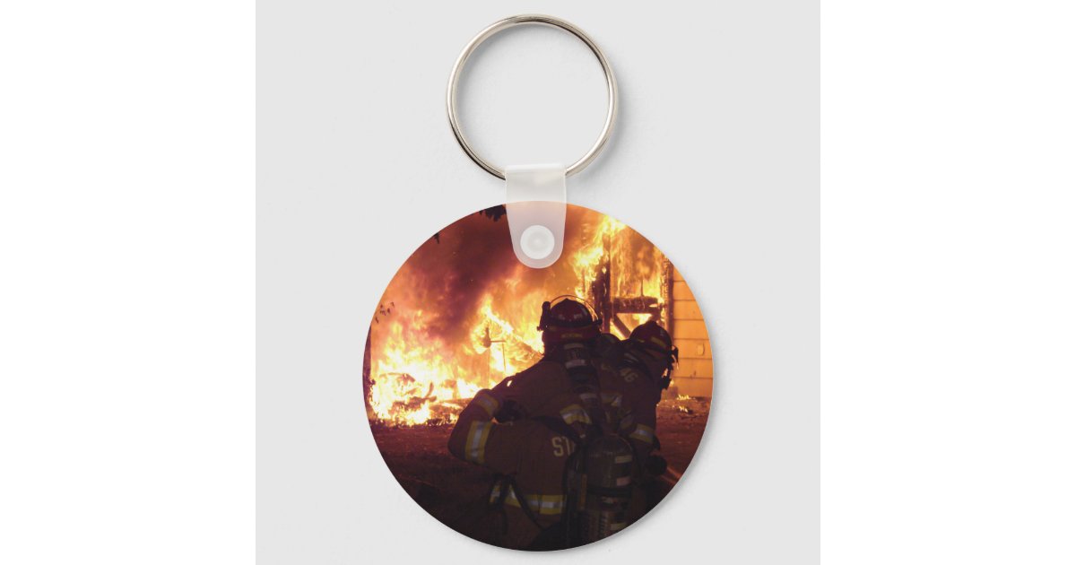 Structure Fire Keychain | Zazzle