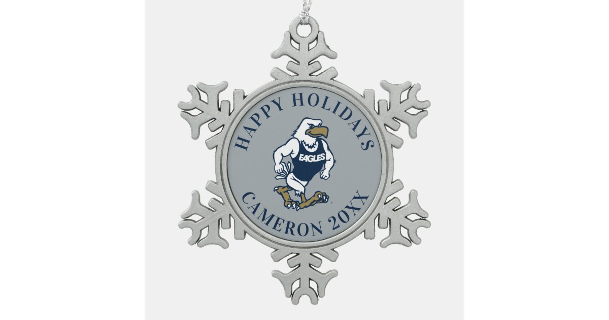 Strutting Eagle Snowflake Pewter Christmas Ornament | Zazzle