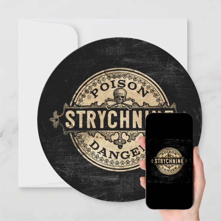 Strychnine Vintage Style Poison Label Invitation | Zazzle