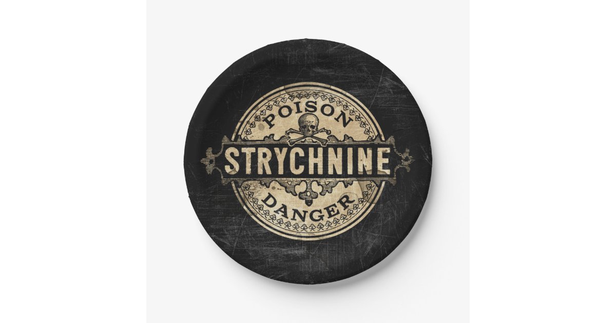 Strychnine Vintage Style Poison Label Paper Plates | Zazzle