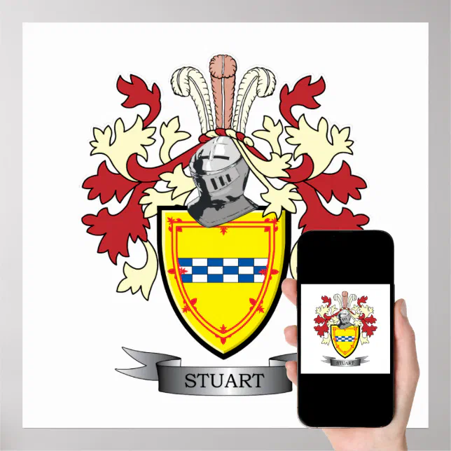 Stuart Family Crest Coat of Arms Poster | Zazzle