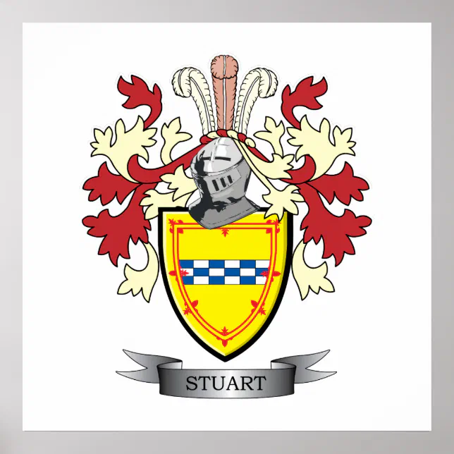Stuart Family Crest Coat of Arms Poster | Zazzle