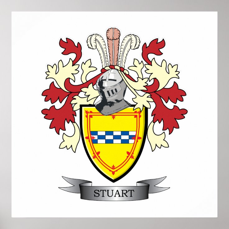 Stuart Family Crest Coat of Arms Poster | Zazzle