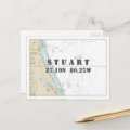 Stuart FL Nautical Chart Latitude Longitude Postcard | Zazzle