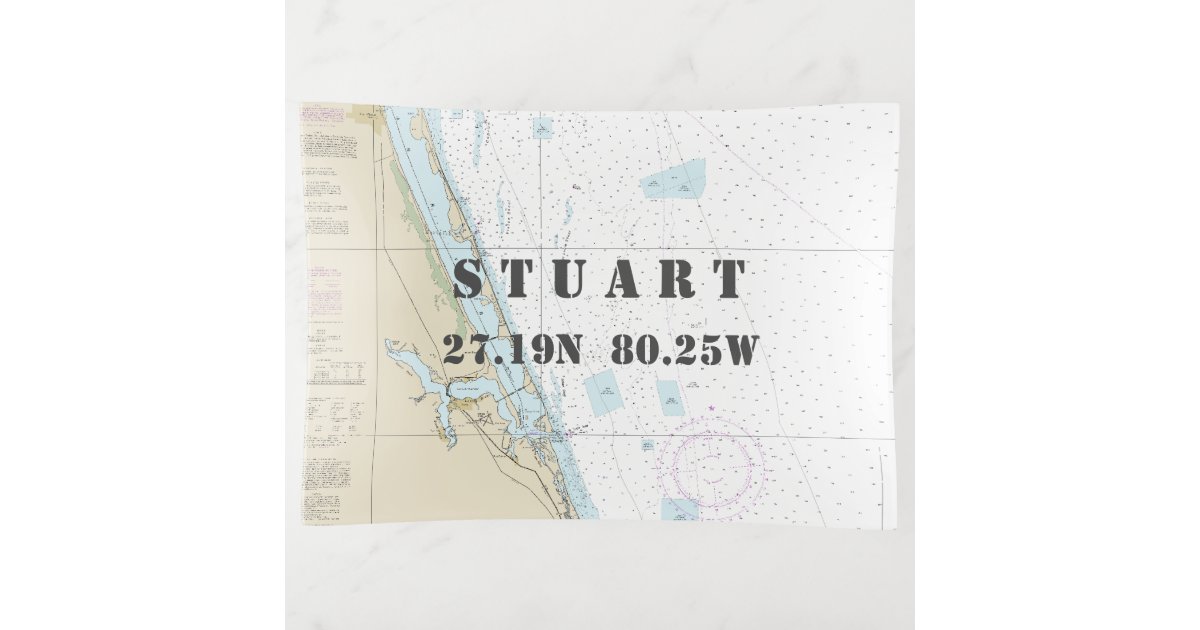 Stuart FL Nautical Chart Latitude Longitude Trinket Tray | Zazzle
