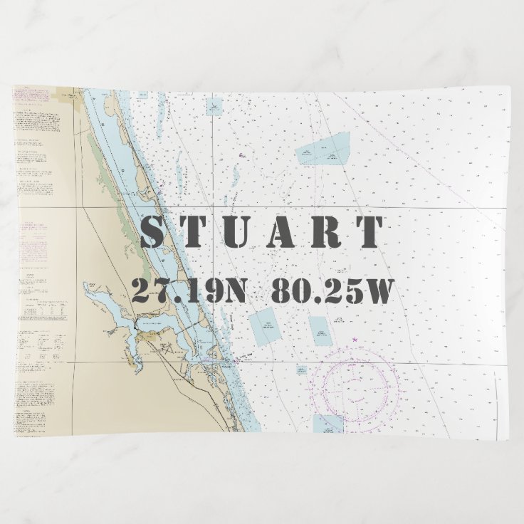 Stuart FL Nautical Chart Latitude Longitude Trinket Tray | Zazzle