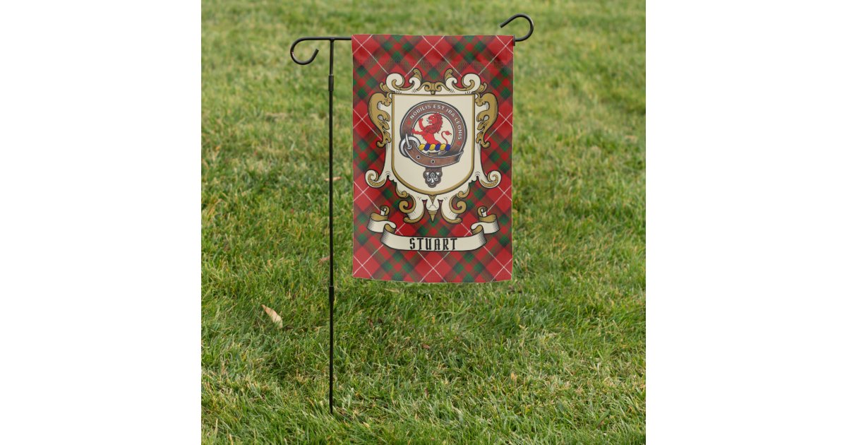 Stuart of Bute Badge & Tartan Personalized Garden Flag | Zazzle