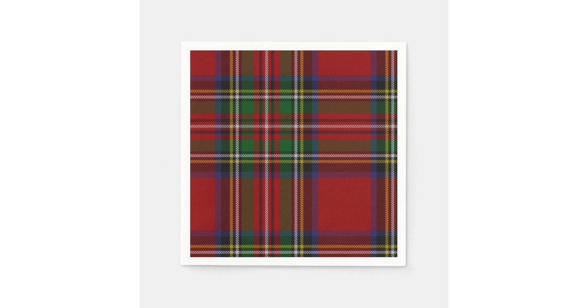 Stuart Plaid Tartan Christmas Napkins | Zazzle