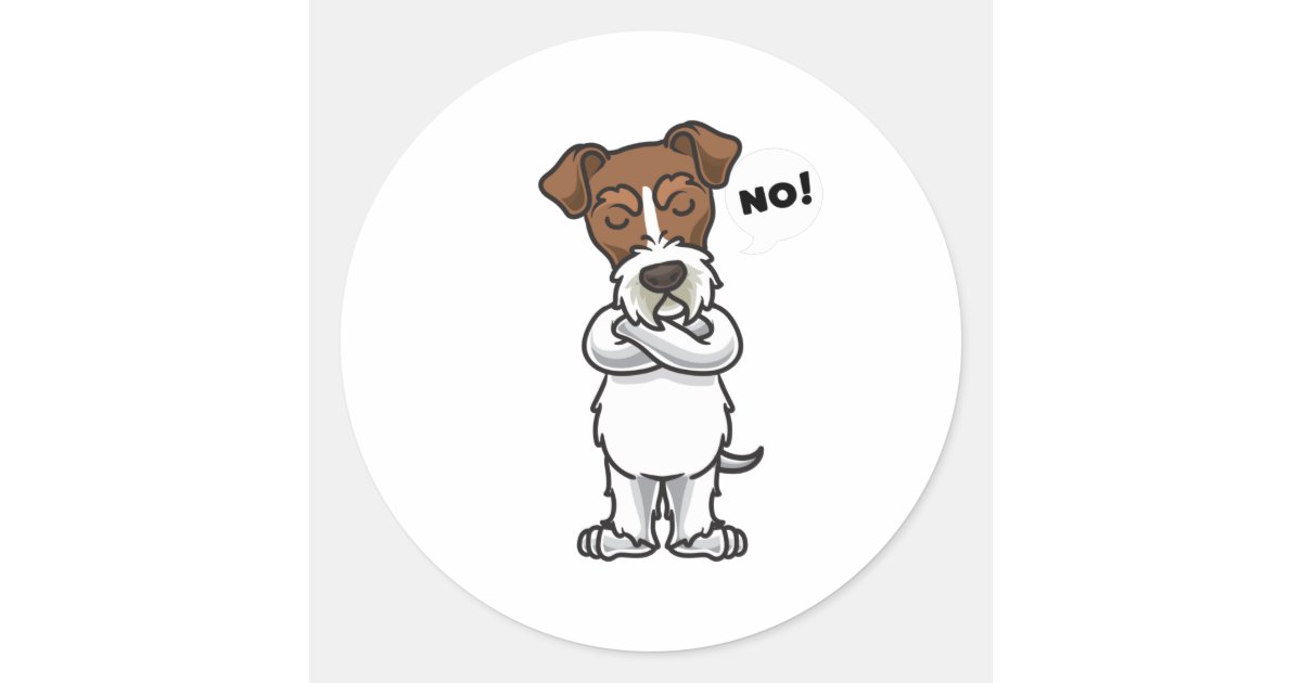Stubborn Wire Fox Terrier Dog Classic Round Sticker | Zazzle