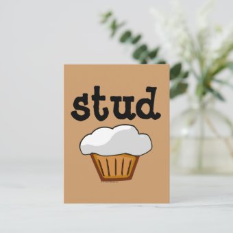 Stud Muffin, Cute Funny Baked Good Postcard | Zazzle