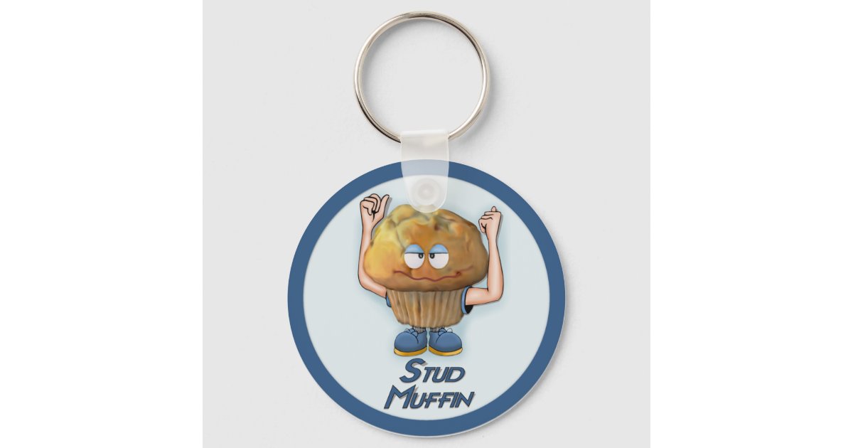 Stud Muffin Humor Keychain | Zazzle