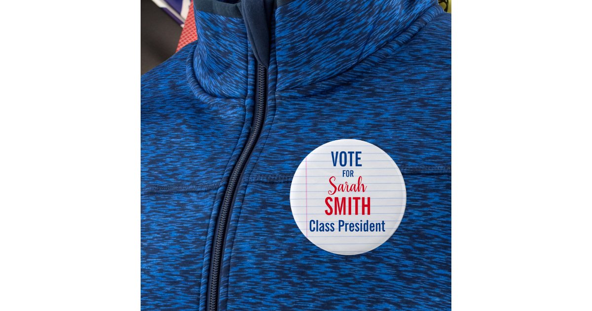 Student Council Election Vote Buttons | Red White | Zazzle