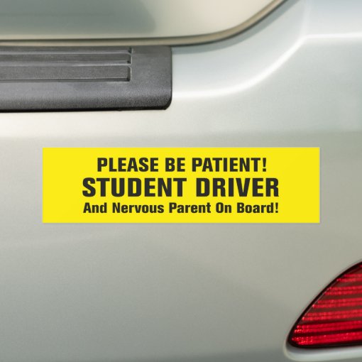Student Driver And Parent On Board Bumper Sticker | Zazzle