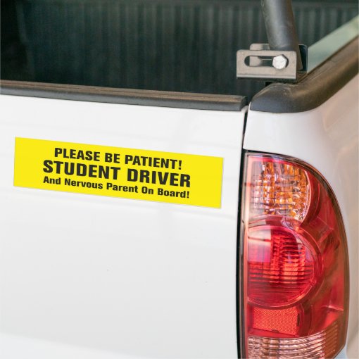 Student Driver And Parent On Board Bumper Sticker | Zazzle