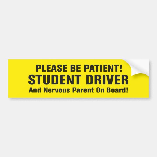 Student Driver And Parent On Board Bumper Sticker | Zazzle.com