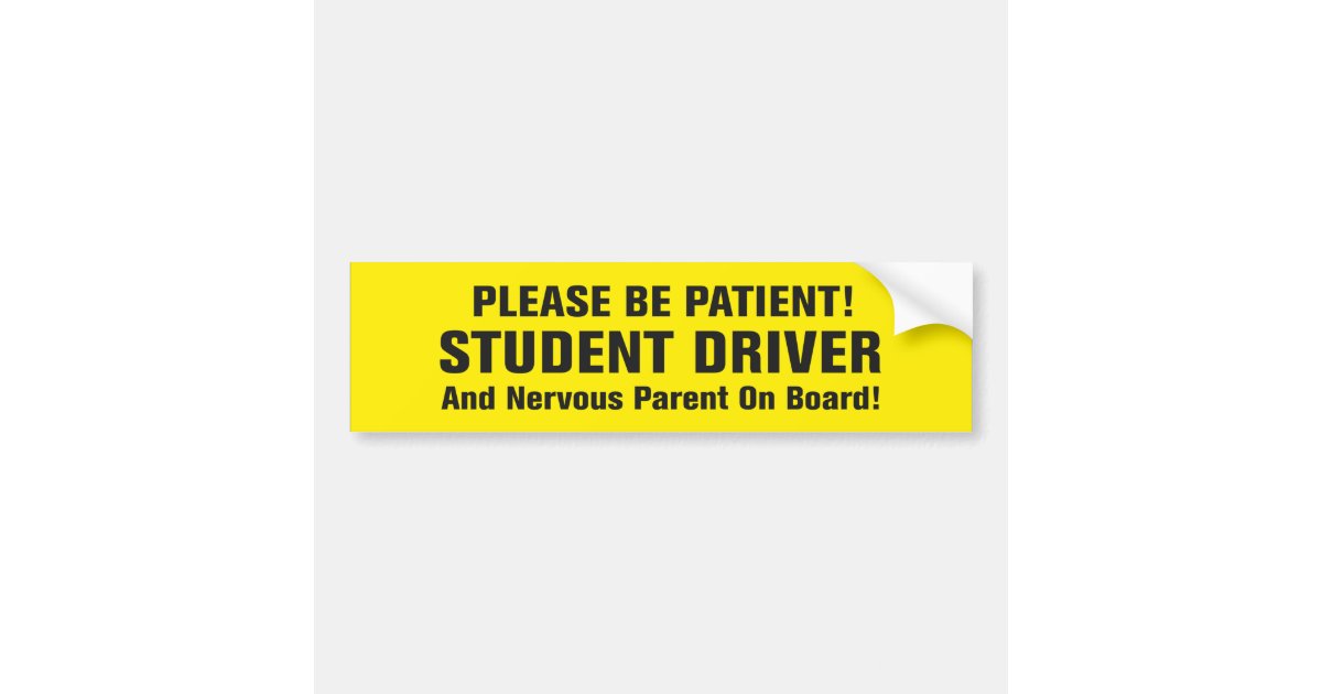 Student Driver And Parent On Board Bumper Sticker | Zazzle