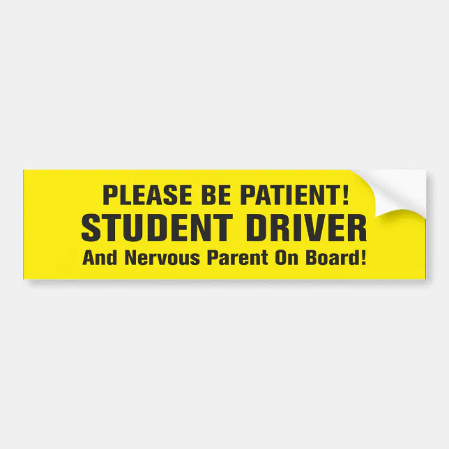 Student Driver And Parent On Board Bumper Sticker | Zazzle