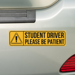 student driver please be patient bumper sticker | Zazzle