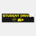 STUDENT DRIVER YELLOW - CRASH YELLOW BUMPER STICKER | Zazzle