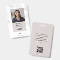Student/ Employee Photo QR code Barcode White Badge | Zazzle
