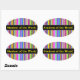 "Student of the Week!" + Stripes of Various Colors Oval Sticker | Zazzle
