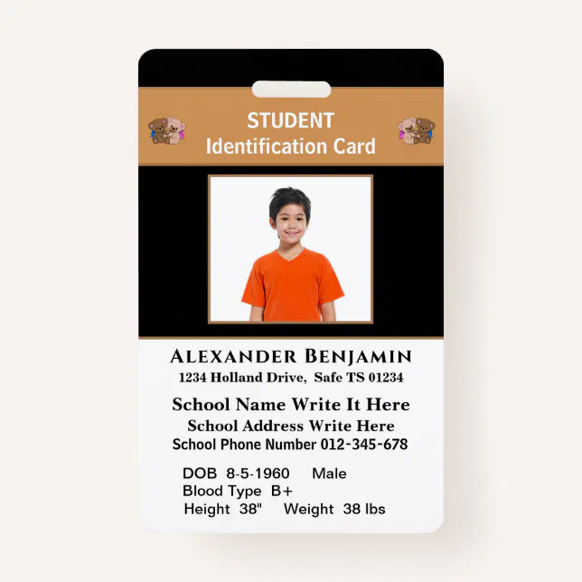 Student Photo School Id Identification Cards Badge | Zazzle