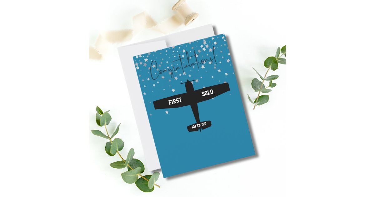 Student Pilot First Solo Airplane Congratulations Postcard | Zazzle