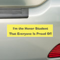 Student Proud Parent Honor Student Bumper Sticker | Zazzle