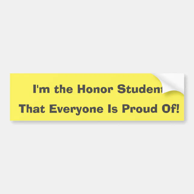 Student Proud Parent Honor Student Bumper Sticker | Zazzle